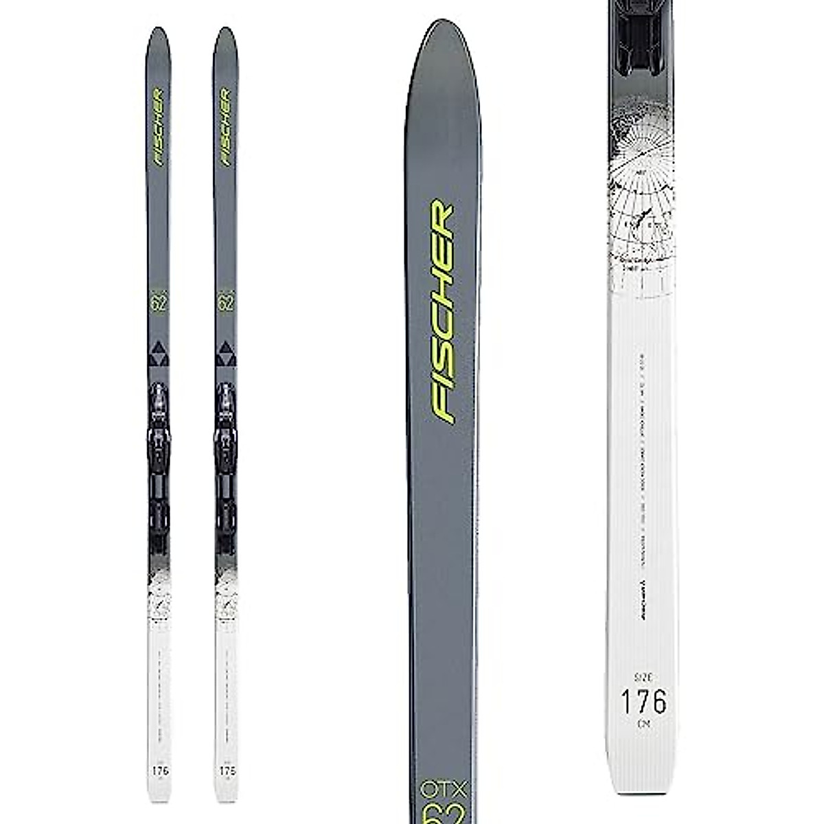 FISCHER Adult Spider 62 Crown Xtralite Adventure Lightweight Steel-Edge Nordic Skis Without Bindings, 189