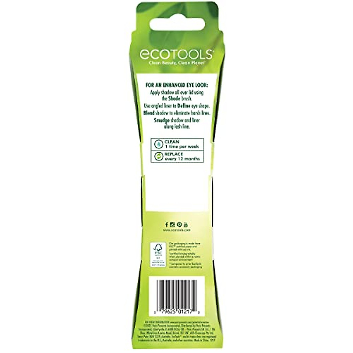 EcoTools Eye Enhancing Duo Makeup Brush Kit, For Enhanced Eye Look, Use to Define, Blend, Smudge, and Shade, 2 Piece Set