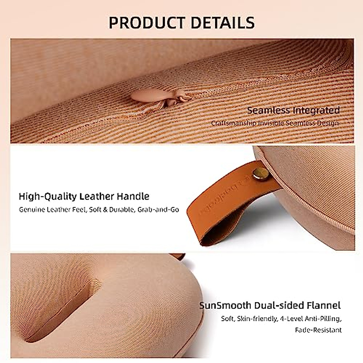 backrobo Lumbar Pillow for Office Chair - Multi-Functional Nap Pillow - Supports Lower Back, Neck, and Head for Complete Relaxation,Ideal for Office, Home, and Traveling (Pink)