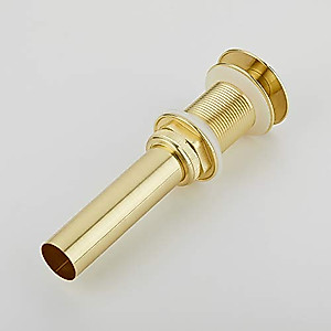 ESFORT Pop Up Sink Drain without Overflow, Bathroom Sink Pop Up Assembly Vessel Sink drain, Brushed Gold