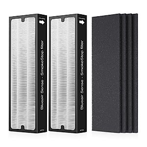 Housmile Premium HEPA Replacement Filter Compatible with Blueair Sense Air Purifier,Blueair Sense+ Air Purifier, 2 Pack Filters Including 4 Carbon Pre Filter