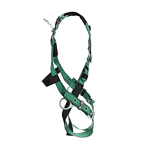MSA 10197216 V-Form Full Body Safety Harness - Extra Large, D-Ring Configuration: Back/Hip, Tongue Buckle Leg Straps, Color: Green, Full Body Harness, Durable