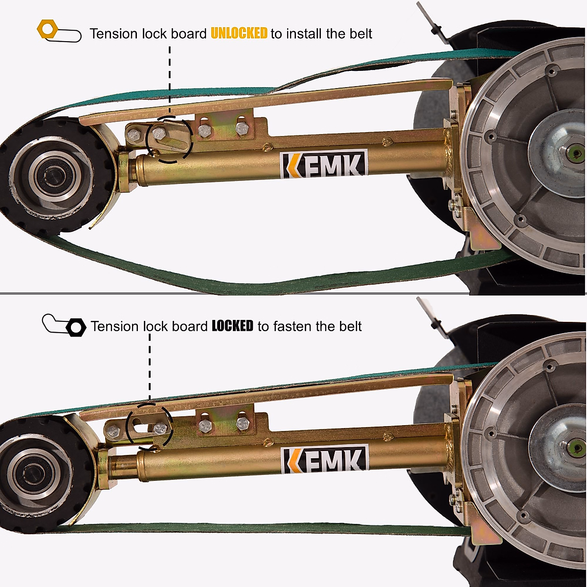 KFMK 2"x48" Belt Grinder Attachment for Bench Grinders, 2x48 Inch Belt and 7 Inch Disc Sander Attachment for Bench Grinders