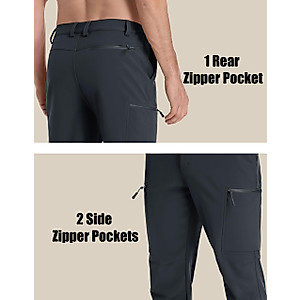 MAGCOMSEN Insulated Pants for Men Fleece Lined Waterproof Hiking Mountain Pants Winter Golf Pants for Men Black Hiking Pants Black 32