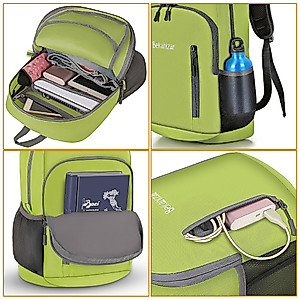 Bekahizar 20L Lightweight Foldable Backpack Small Water Resistant Travel Hiking Daypack (Silver Blue)