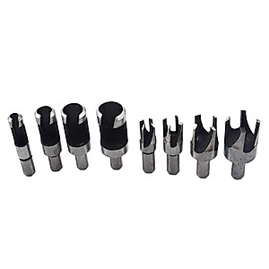 8Pcs Wood Plug Cutter Metric Carbon Steel Straight and Taper Claw Drill Bit Set Woodworking Hole Saw Cutting 6MM 10MM 13MM 16MM