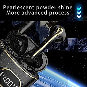 Digital Display Touch Control Wireless Bluetooth Earphones, Flash Powder TWS Headphones Bluetooth 5.2 Sport Headphones