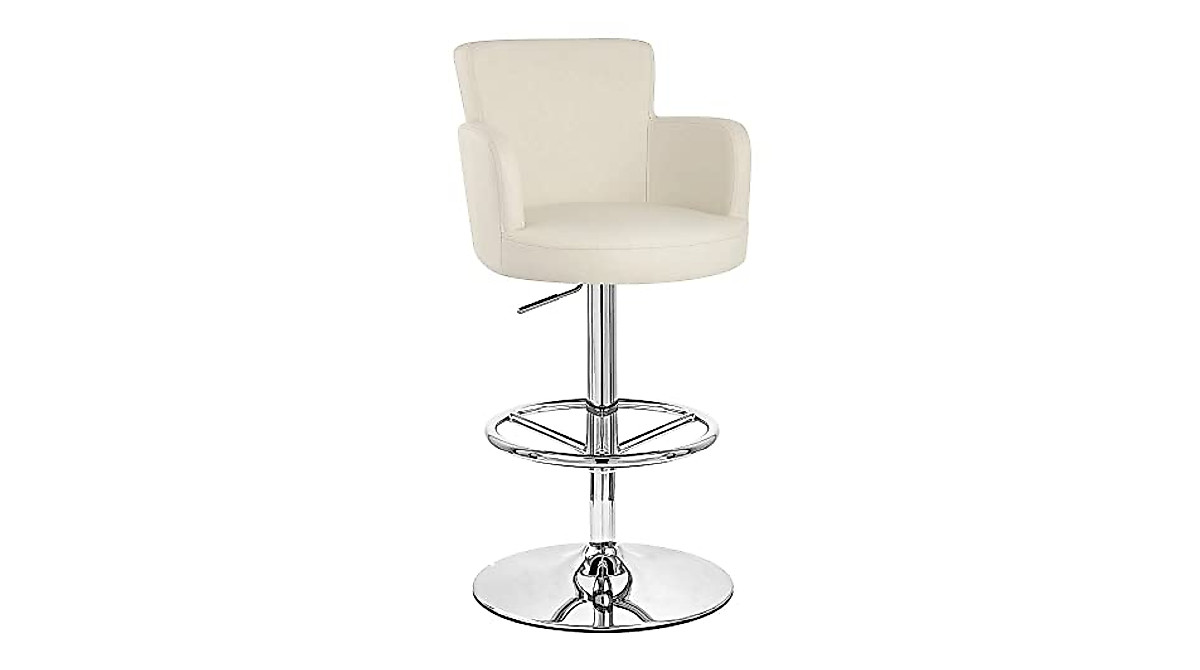 Zuri Furniture Cream Chateau Adjustable Swivel Bar Stool - Luxury Seating
