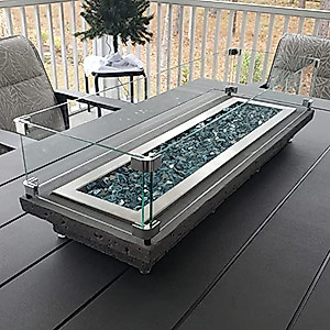 Shengyongh SS030 (1-Pack) 30 x 10 inch Rect Drop-in Fire Pit Pan H-Burner Installed, 125,000 BTU Max