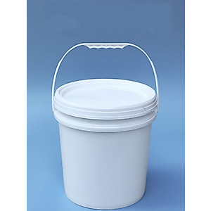 WellieSTR 2 Pack (5L White) Plastic Bucket with Lid and Handle Food Grade Container Leakproof,Food Storage Container