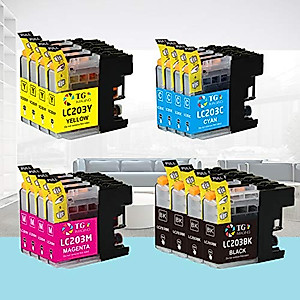 (16-Pack, 4XBCYM) TG imaging Compatible Ink Cartridge Replacement for Brother LC203 LC203CL XL Color Bundle Used in MFC-J460DW MFC-J480DW MFC-J680DW MFC-J880DW MFC-J885DW MFC-J4320DW Printer