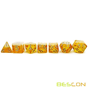 Bescon Beer Dice Set, Novelty 7pcs BeerDice Polyhedral D&D DND Dice Set of 7pcs; Lager Set