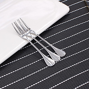 HAZOULEN Small Stainless Steel Forks for Cocktail Appetizer Dessert Party, 12 Pack