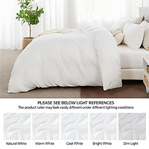 ChiXpace King Duvet Cover Off White - Comforter Cover Set Soft Brushed Microfiber King with Zipper Closure, 3 Pieces, 1 Duvet Cover (104"x90") & 2 Pillow Shams