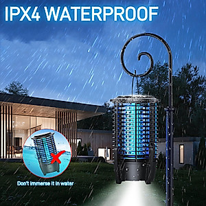 Rechargeable Bug Zapper Outdoor, Mosquito Zapper Rechargeable, Cordless Bug Zapper Outdoor with LED Light and 3600mAh Battery, Bug Zapper Light, Mosquito Killer for Camping Patio Backyard Garden