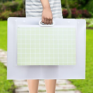 2 Size Plastic Art Portfolio Large Art Portfolio with Handles (22.44 x 17.32 and 17.32 x 13.22 inch) Waterproof Portfolio Folder for Artwork Painting Poster Storage with 20 pcs 8k Drawing Paper