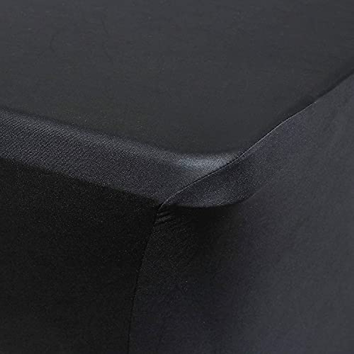 Obstal 6ft Stretch Black Spandex Table Cloth for Standard Folding Tables - 2 Pack Universal Rectangular Fitted Tablecloth Protector for Wedding, Trade Show, Vendor Stand