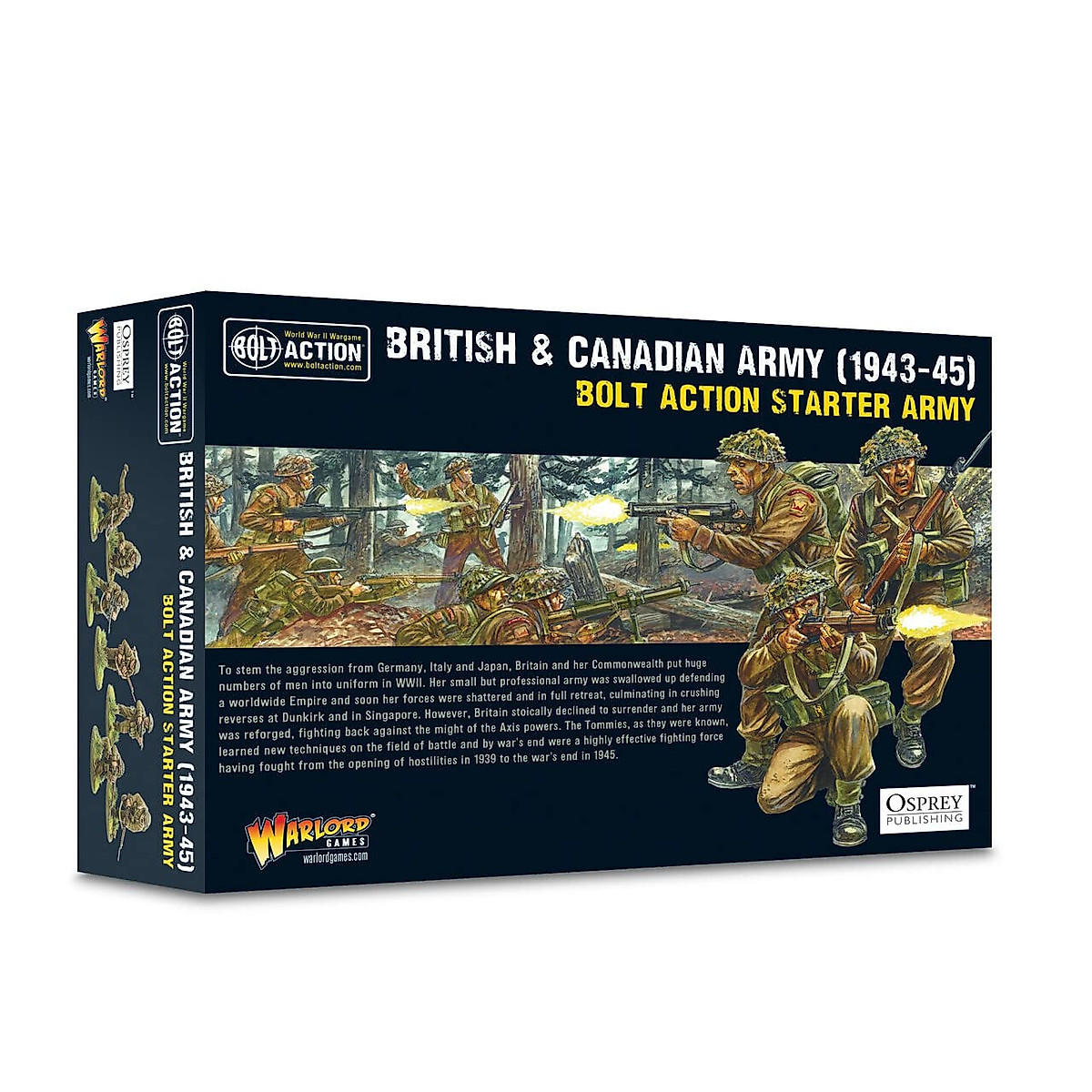 WarLord Bolt Action British & Canadian Army 1943-1945 Starter Set 1:56 WWII Military Table Top Wargaming Plastic Model Kit 402011020