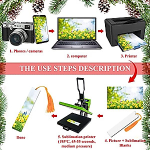 30 pcs Sublimation Blanks Bookmark Heat Transfer DIY Bookmark with Hole and Colorful Tassels for Crafts Projects Present Tags Birthday Wedding, Double-Sided Printing Tassels Blank Bookmark