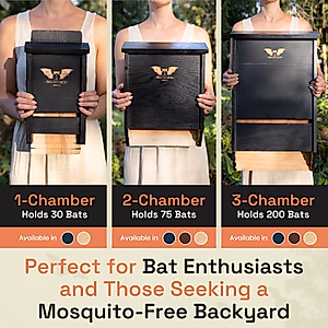 BIGBATBOX - Bat House for Outdoors - Clean Your Backyard from Mosquitoes - Wooden Bat House Kit - with Our Proven Bat Box Design, You are Almost Guaranteed to Attract Bats! WildYard