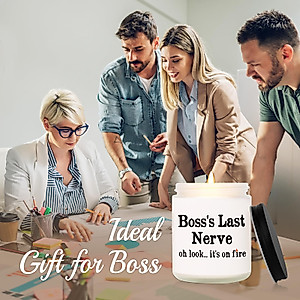 Boss Gifts, Boss Lady Gifts for Women- Handmade Lavender Natural Soy Wax Candle (7oz) – Gifts for Boss, Best Boss Gifts for Women, Men, Funny Gift for Boss Female
