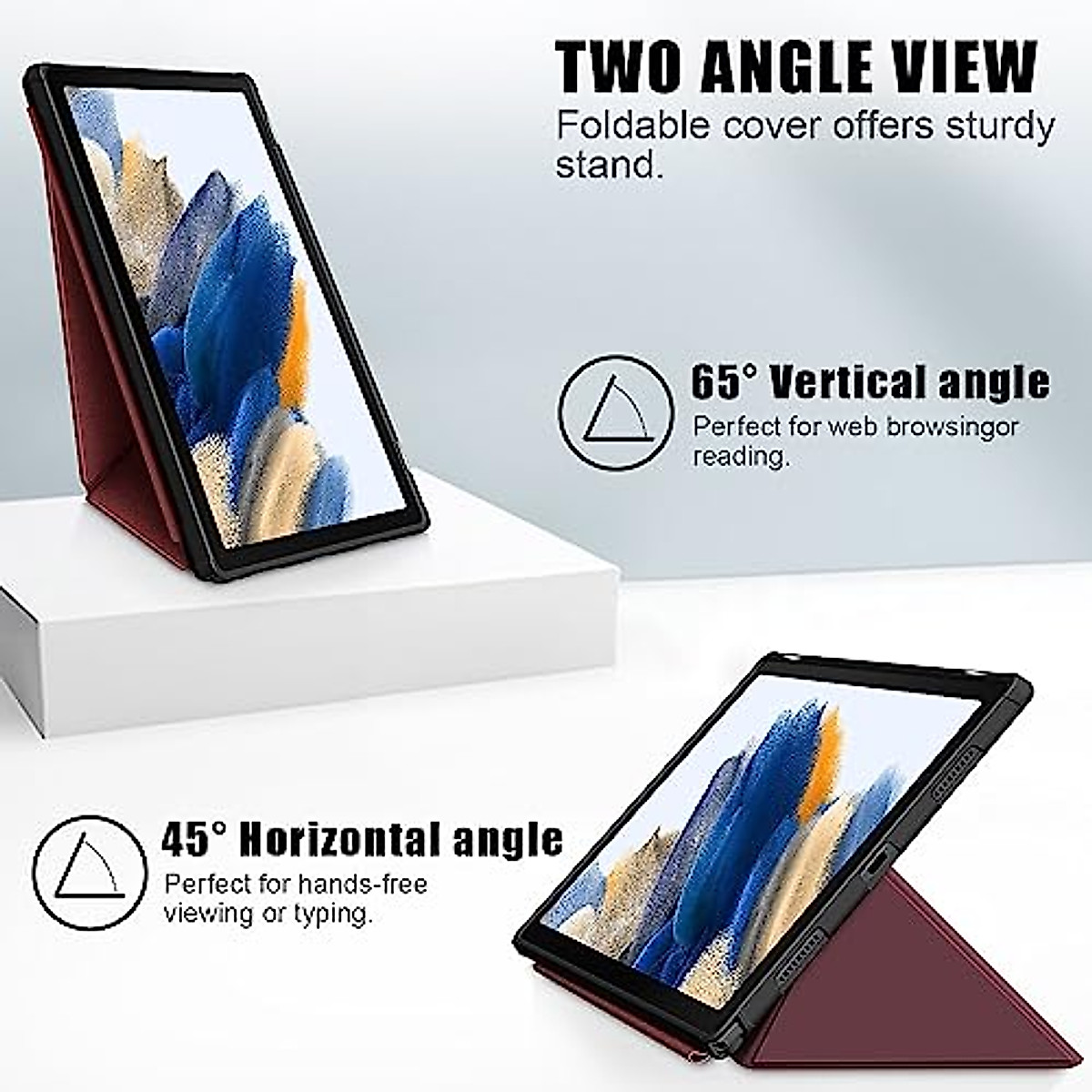 Tablet PC Case Compatible with Samsung Galaxy Tab A8 2021 SM-X200 Tablet Case,Slim Stand PC Hard Back Shell Protective Smart Cover Case,Multi-Viewing Angles Folio Case Cover Auto Sleep/Wake Protective