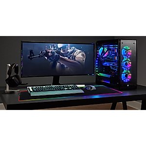 Dpower RGB Gaming Mouse Pad - Large Extended 13 Lighting Mode LED Soft Mouse Pad, Non-Slip Rubber Base, Waterproof, Computer Keyboard Mousepad Mat XL for Pro Gamer, 31.5X11.8Inch