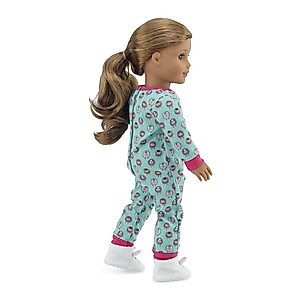 Emily Rose 18 Inch Doll PJs Pajamas Gift Set | 18" Doll Sleeping Clothes - 2 PC Set, with Fun 18-in Doll Lamb Slippers! | Gift Boxed! | Compatible with 18-inch American Girl Dolls