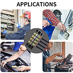 IBosins 150Pcs Copper Battery Terminal Connectors, AWG 2 4 6 8 10 12 Cable Ends Wire Lugs Assortment Kit, 70pcs Ring Teminal with 80pcs Heat Shrink Tubing