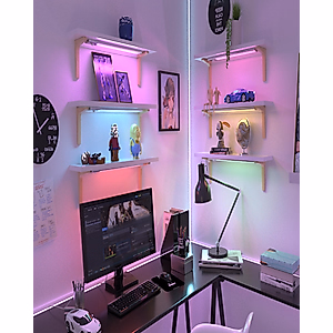 Diomart Under Cabinet Lights, 79 LED Rechargeable Under Cabinet Lighting with Remote, 3 Pack RGB Dimmable led Closet Lights Wireless Under Counter Lights for Kitchen, Stairs, Wardrobe, 15 Colors