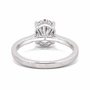 14K White Gold Moissanite by Charles & Colvard 9x7mm Oval Engagement Ring-size 7 2.37cttw DEW