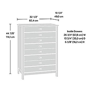 Sauder Cottage Road Dresser, L: 32.44" x W: 19.29" x H: 44.92", Mystic Oak Finish
