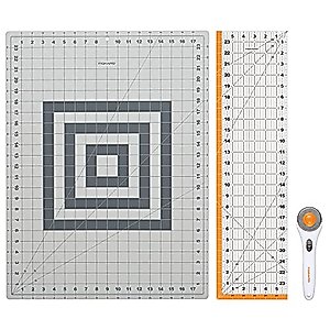Fiskars Crafts 952301010 Rotary Sewing Cutting Set (3 Piece), Grey