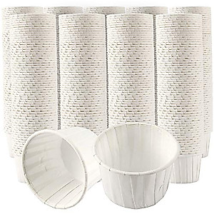 KEILEOHO 800 Pack 2 OZ Treated Paper Souffle Portion Cups, Food Grade Paper Condiment Cups for Condiments, Samples, Popcorn, Candies, Measuring, White