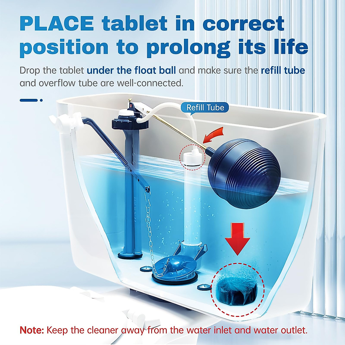 Vacplus Automatic Toilet Bowl Cleaner Tablets, Bathroom Toilet Tank Cleaner (50 PACK), VA-T165