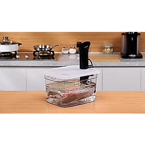 EVERIE Sous Vide Container 12 Quarts with Collapsible Hinge Lid and Removable Built-in Rack Compatible with Anova Nano AN400 and AN500-US00 and Instant Pot and Breville Joule Sous Vide Cooker