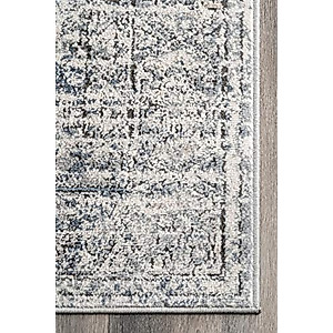 nuLOOM Jayla Barbed Iris Medallion Area Rug, 6' 7" x 9', Blue