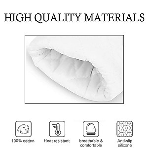 AAROENLYS, Oven Mitt Funny You'll Eat it and You'll Like it. 100 Cotton Kitchen Oven Glove Heat Resistant 480 Degree, Non-Slip Textured Grip for Baking Cooking BBQ, Blue, 11 x 7INCH