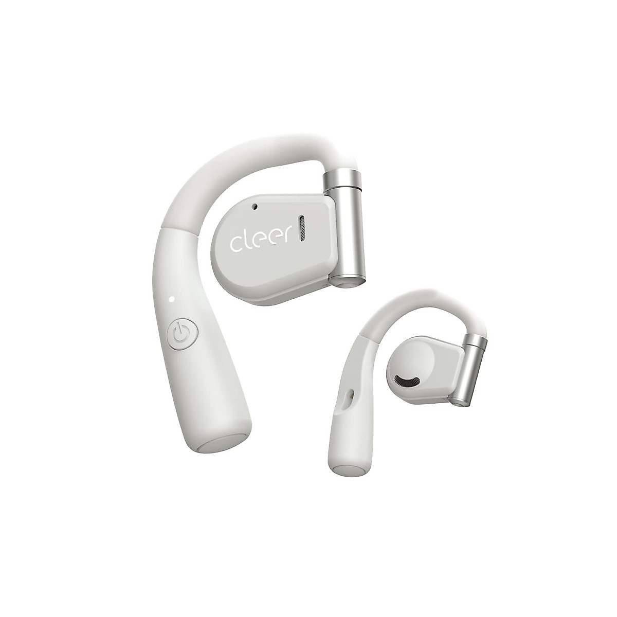 Cleer Audio ARC Open-Ear True Wireless Headphones with Touch Controls, Long-Lasting Battery Life, Touch Control, and Powerful Audio for Music, Podcasts, and More (Light Grey)