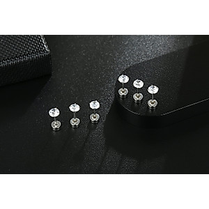 LYLYMIMI Surgical Steel Hypoallergenic Flat Back Stud Earrings for Women Screw Back Ear Piercing Earring