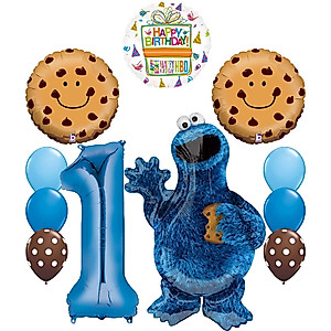 Cookie Monsters Happy 1st Birthday Balloon Decorations and Party Supplies