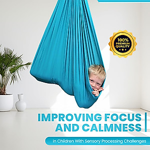 Sensory Swing for Kids | 360° Hardware Indoor | Therapy Tool for Special Needs Snuggle Grey Cuddle Hammock Gray Swing | for Children with Autism, ADHD, Aspergers, Sensory Integration