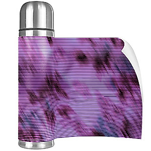 Stainless Steel Leather Vacuum Insulated Mug Geometry Thermos Water Bottle for Hot and Cold Drinks Kids Adults 16 Oz