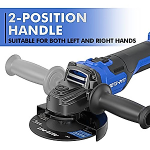 Cordless Angle Grinder Brushless, 20V MAX 4.0Ah Battery Powered Angle Grinder, AOTE-PITT 4-1/2 Inch Electric Grinder Power Tools with Handle, Grinding Wheel, Cutting Wheel, Flap Disc and Carving Disc