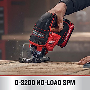 CRAFTSMAN V20 RP Cordless Jig Saw, 3 Orbital Settings, Up to 3,200 SPM, Variable Speed Keyless, Bare Tool Only (CMCS650B)