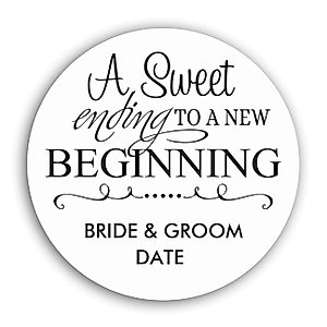 Personalized Customized Labels Tags,Customizable Stickers Wedding Favor Sticker A Sweet Ending for Business Custom Made Stickers, 100 Stickers3X3"
