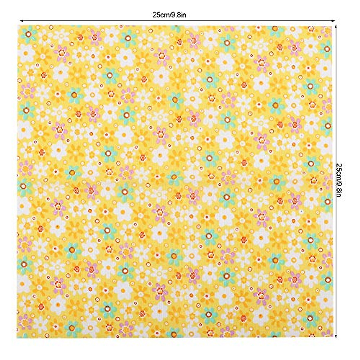 HURRISE Quilting Fabric, Precut Fabric Soft Fabric Sewing Assorted Fabric Squares for Crafting Home Decoration Quilting Sewing(25 * 25, 12)