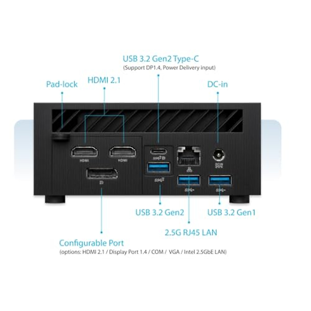 ASUS ExpertCenter Business Mini PC Desktop, AMD Ryzen 7 5800H Processor, 32GB RAM, 1TB SSD, Display Port, RJ45, HDMI, Wi-Fi 6, Windows 11 Pro, Black