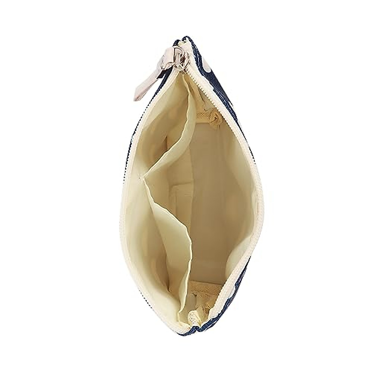 Mini Momo Makeup Bag Travel Organizer Toiletry Pouch for Women Small Cosmetic Case for Purse, Cute Fabric Storage Clutch (Small Makup Bag - Floral Blue)