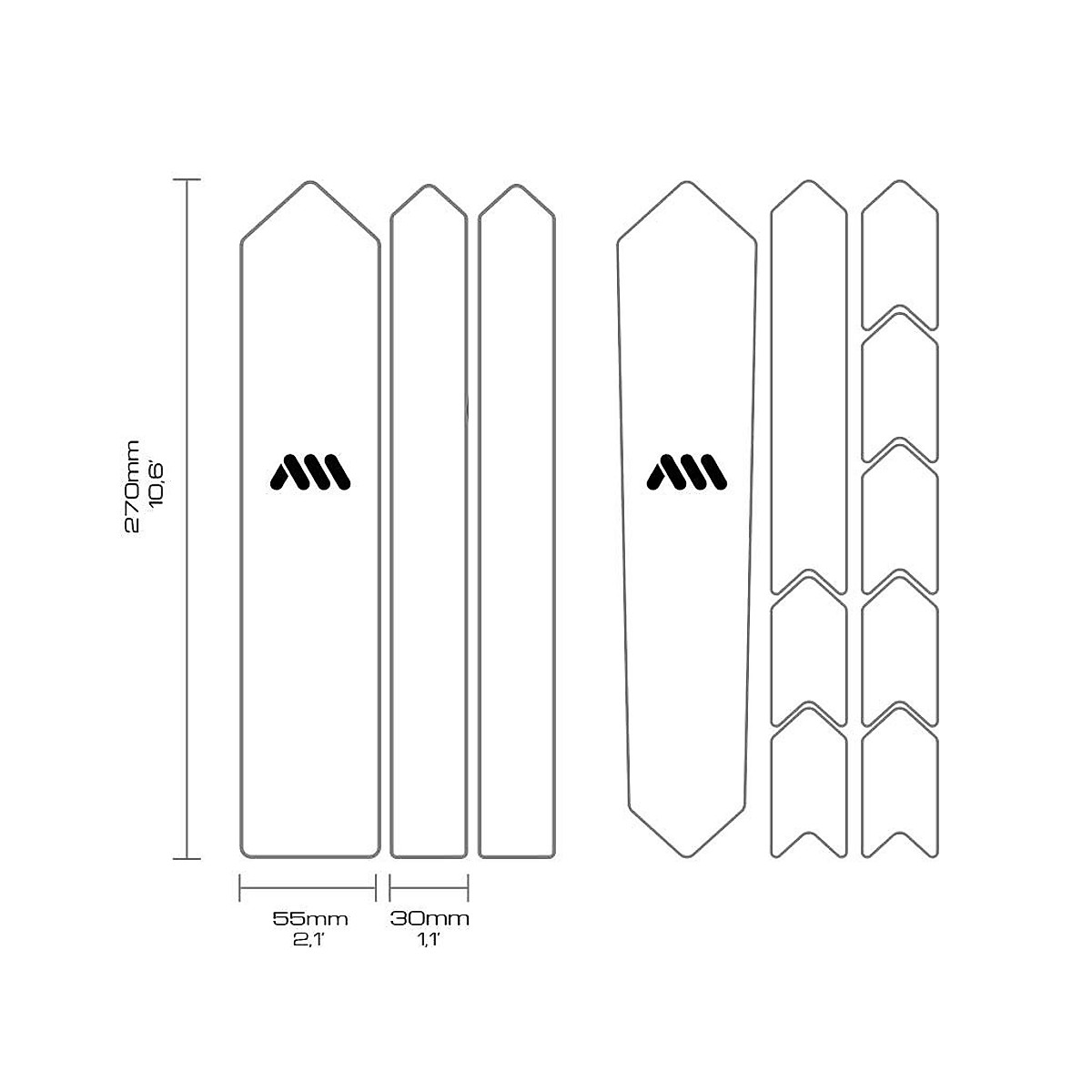 All Mountain Style Honeycomb High Impact Frame Guard Road/Gravel - Clear Bike Frame Protector Supports Universal Fitting - Helps Protect Your Bike from Scratches, Chips and Dings (Bikepacking White)